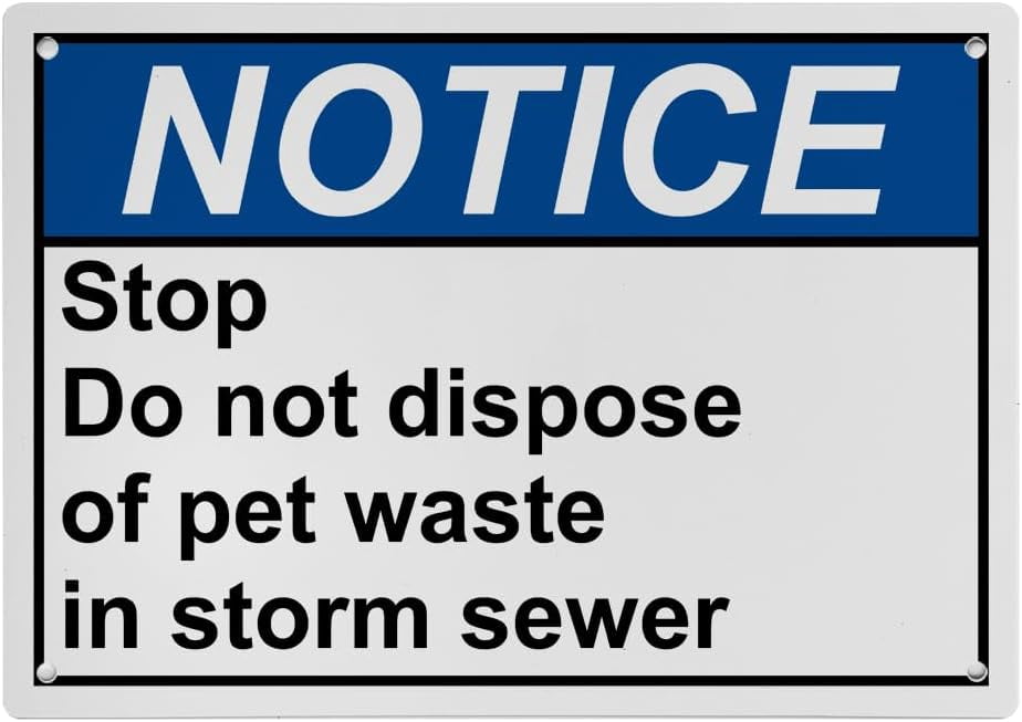 Weatherproof Horizontal ANSI Pet Rules Sign (Stop Do not dispose of pet ...
