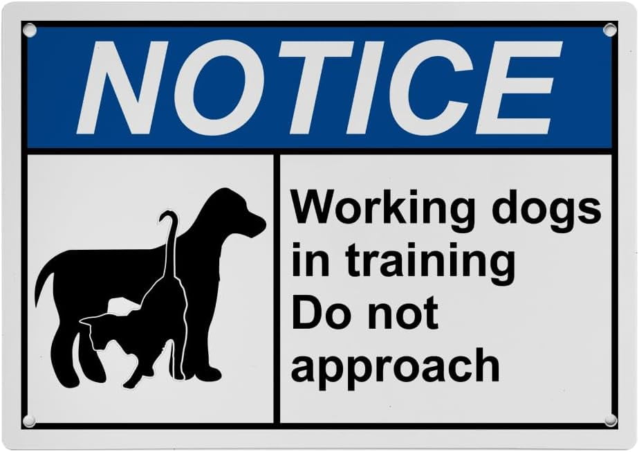 Weatherproof Horizontal ANSI Pet Rules Sign (Working dogs in training ...