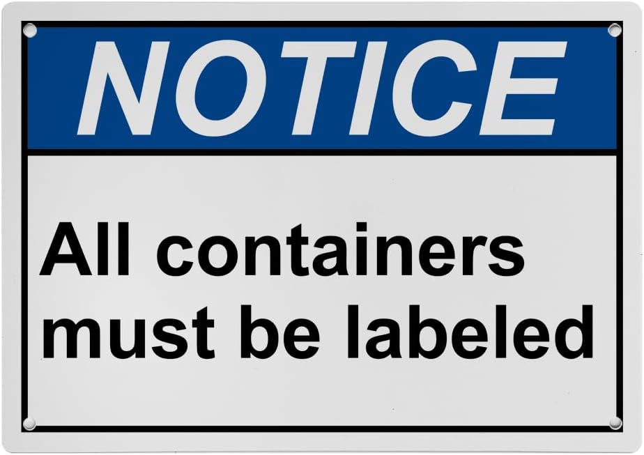 Weatherproof Horizontal ANSI Policies Regulations Sign (All containers ...