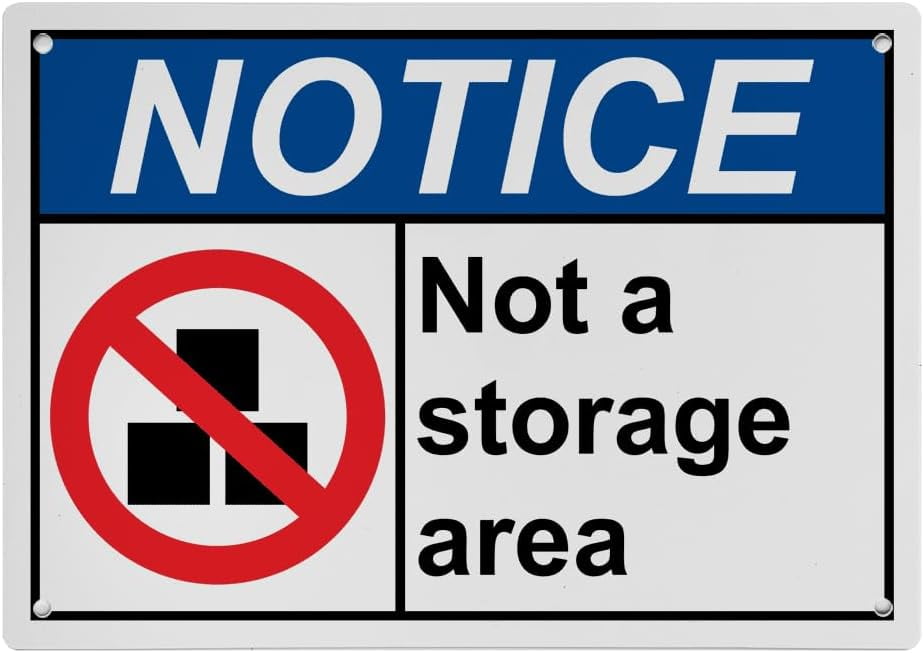 Weatherproof Horizontal ANSI Policies Regulations Sign (Not a storage ...