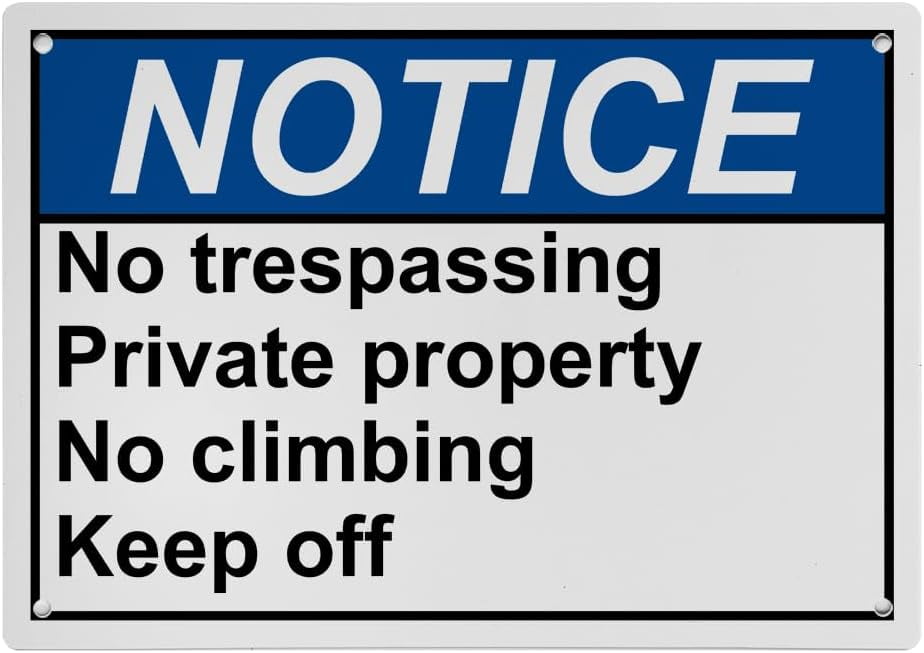 Weatherproof Horizontal ANSI No Trespassing Sign (No trespassing ...