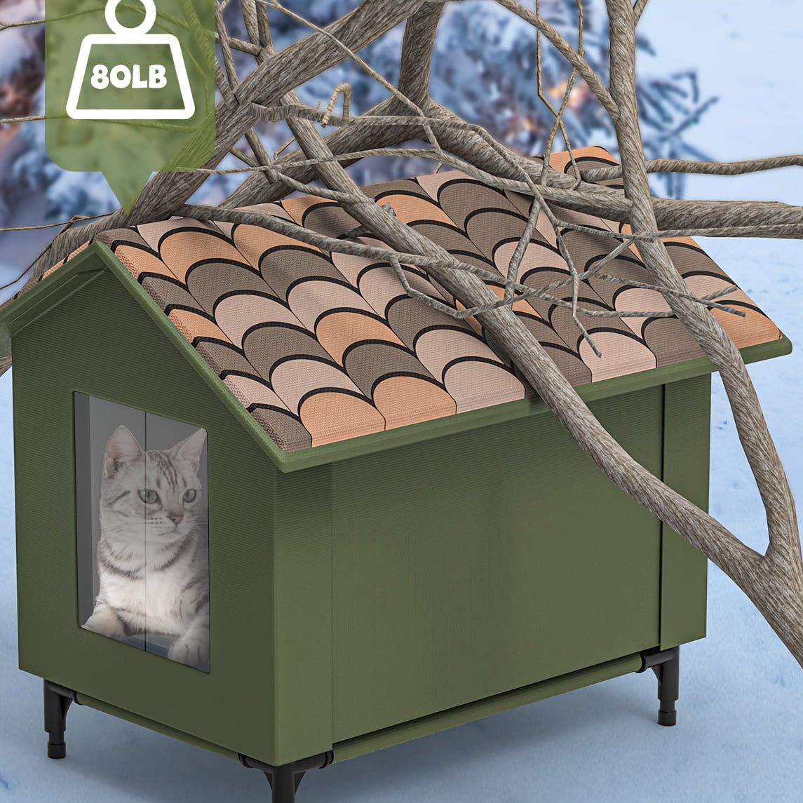 Weatherproof Insulated Outdoor Cat House - Warm Shelter for Feral/Stray ...
