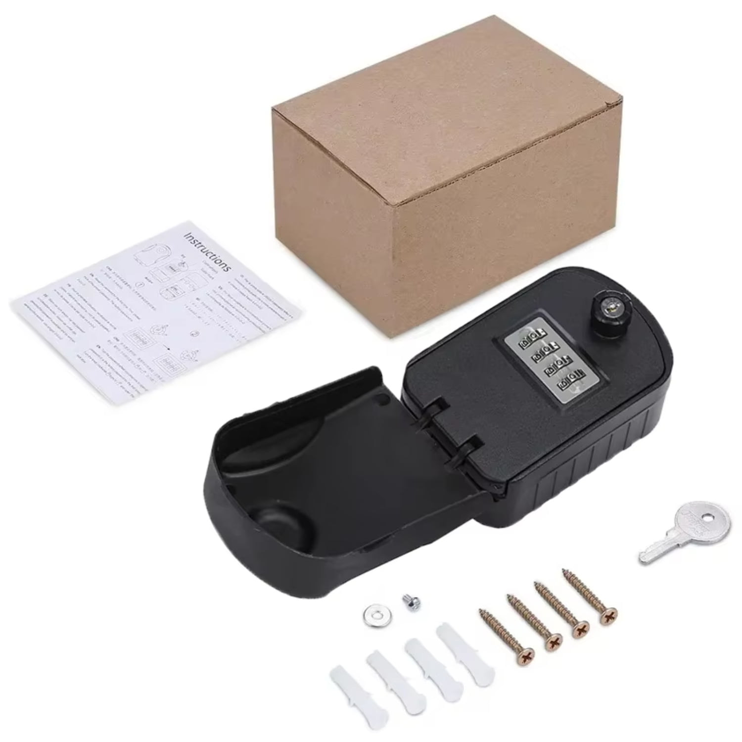 Weatherproof Large Wall Mounted Key Lock Box with Sturdy 4 Digit ...