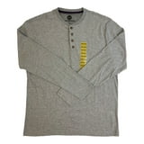 Weatherproof Men's Long Sleeve 4-Button Brushed Henley Tee (Light Grey ...