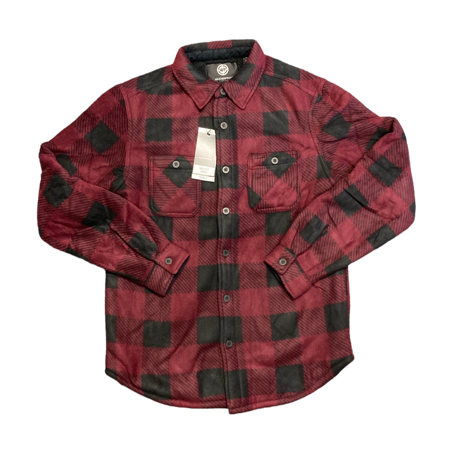 Weatherproof Men's Long Sleeve Button Up Fleece Lined Shacket (Port ...