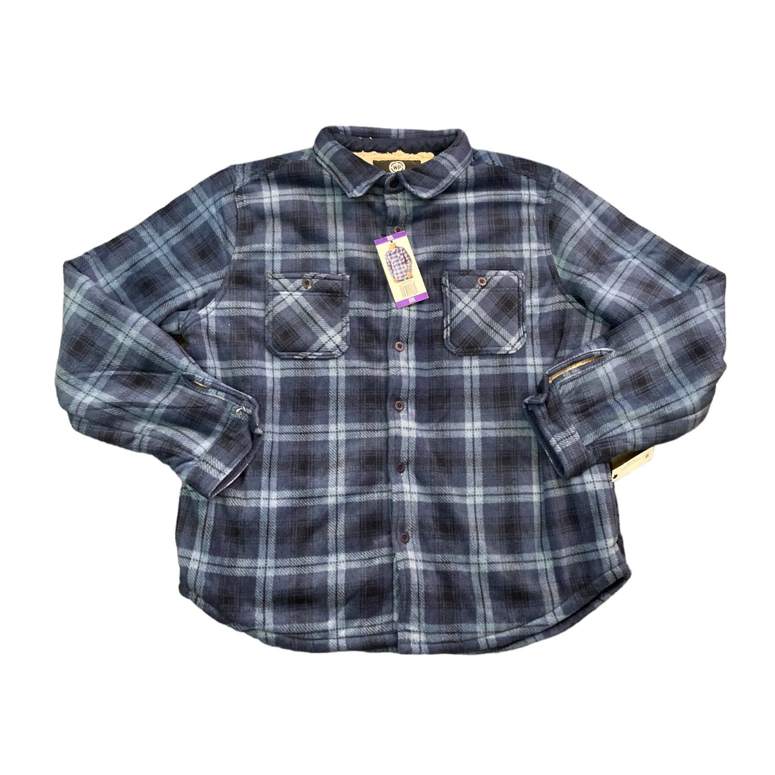 Weatherproof Men's Long Sleeve Button Up Fleece Lined Shacket (Sargasso ...