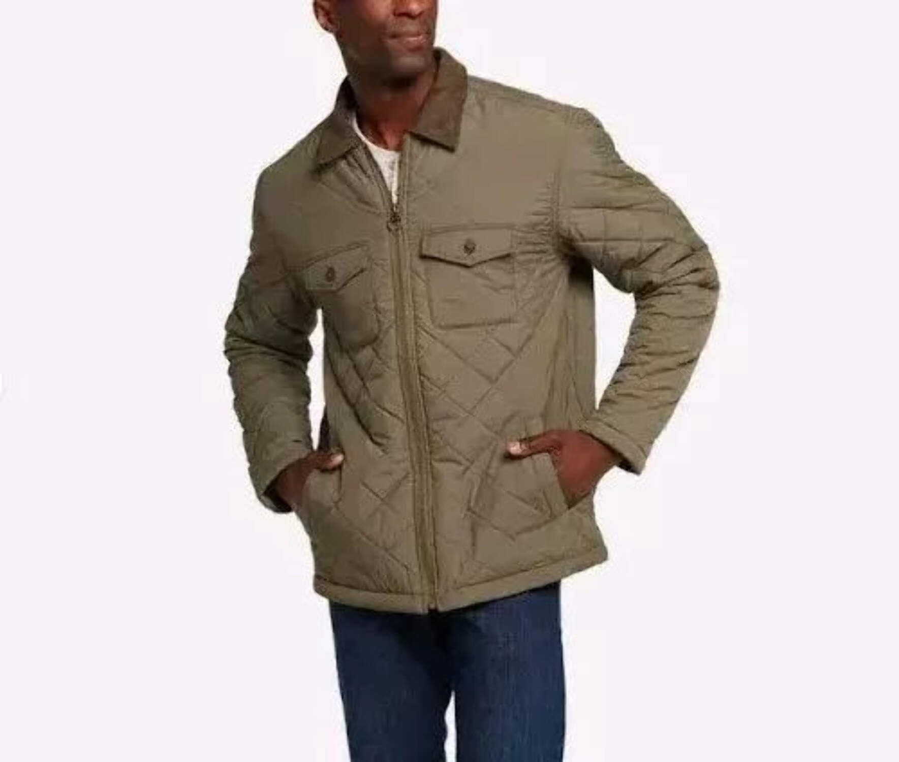 Weatherproof Men's Quilted Barn Jacket (Green, Medium) - Walmart.com