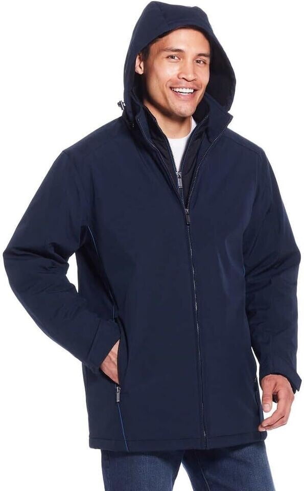 Weatherproof Men's Ultra Tech Men's Jacket Removable Hood NAVY, L ...