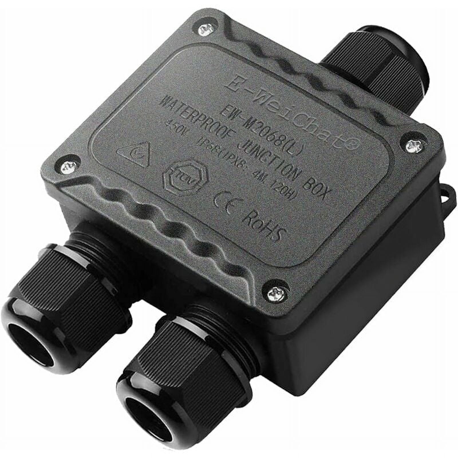 Weatherproof Outdoor 3-Way Junction Box, High-Quality Plastic IP68 Box ...