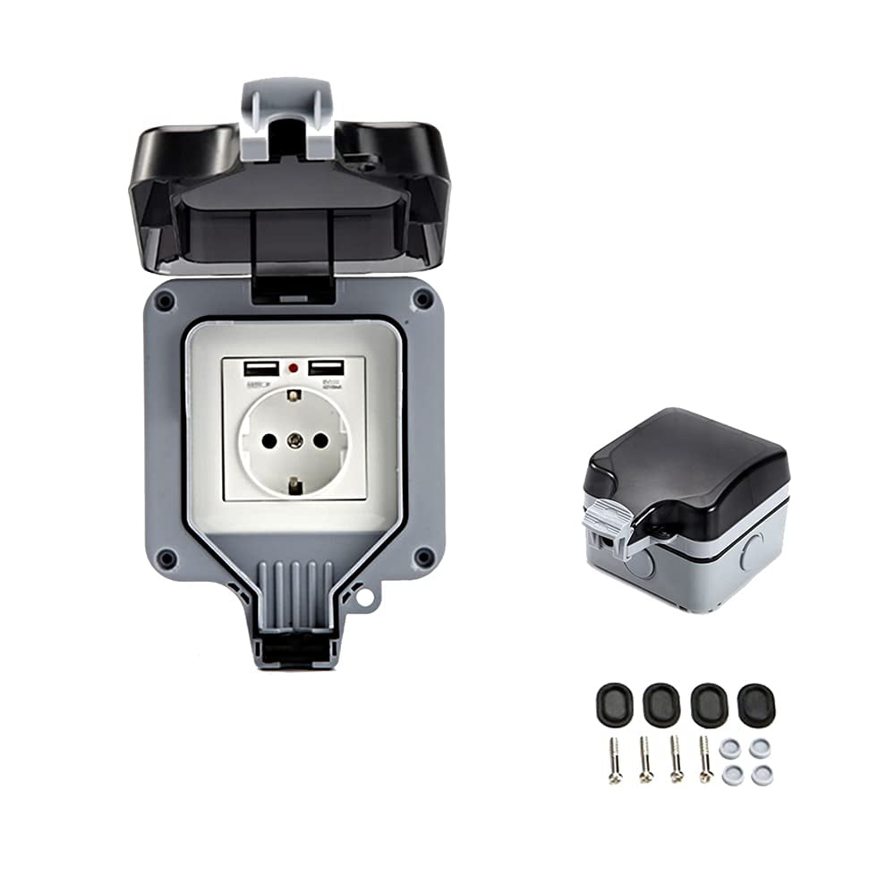 Weatherproof Outdoor Electrical Outlet, IP66 Rated Power Socket With ...