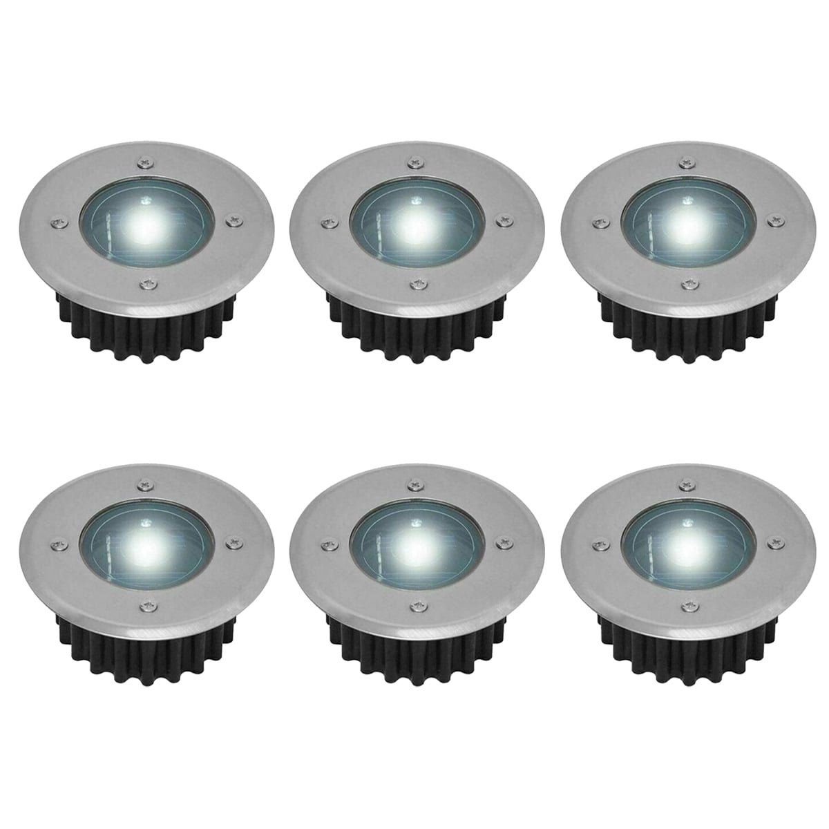 Weatherproof Outdoor Lighting Set of 6 solar LED spotlights recessed in ...