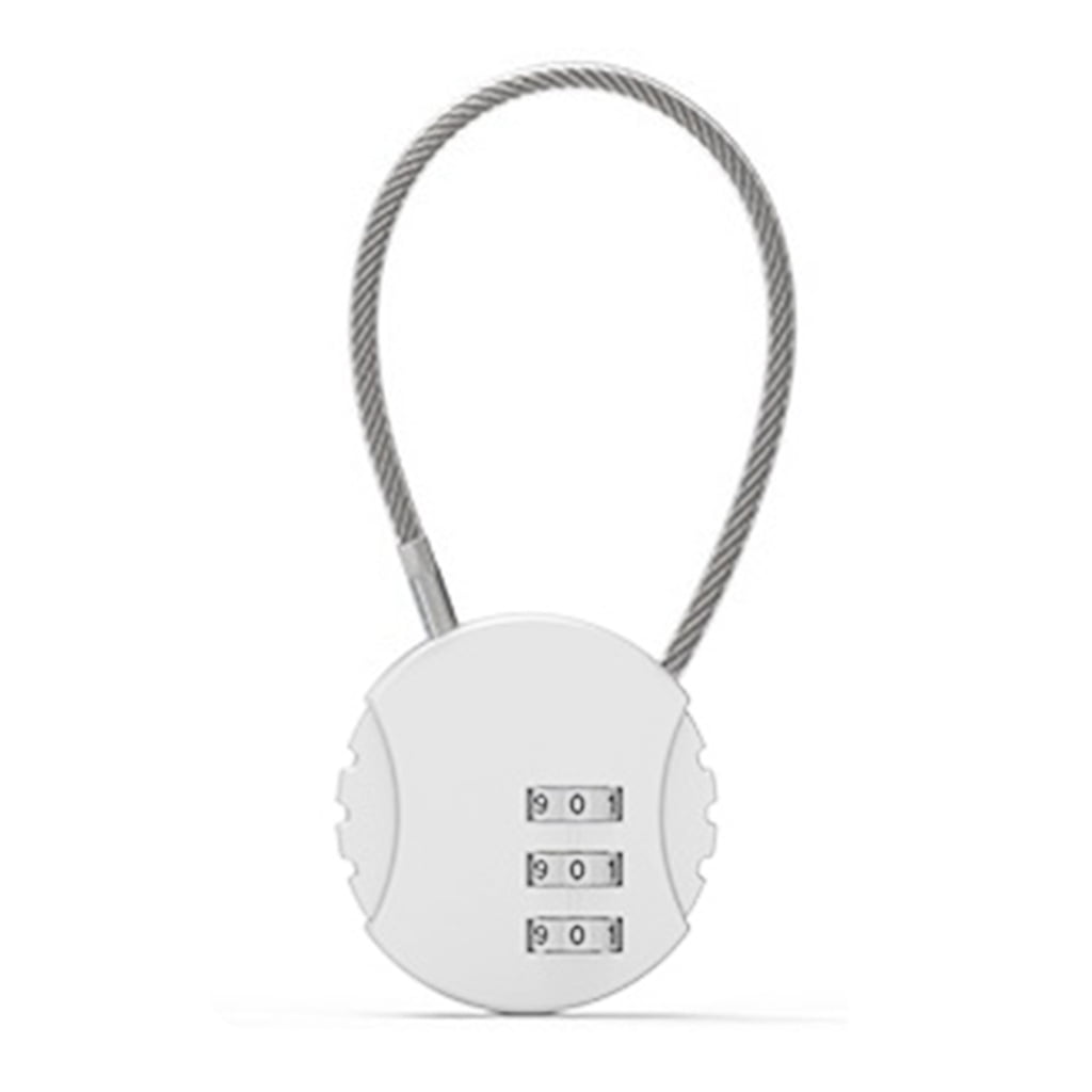 Weatherproof Padlock 3 Digit Password Cable Lock Portable Wire Rope ...