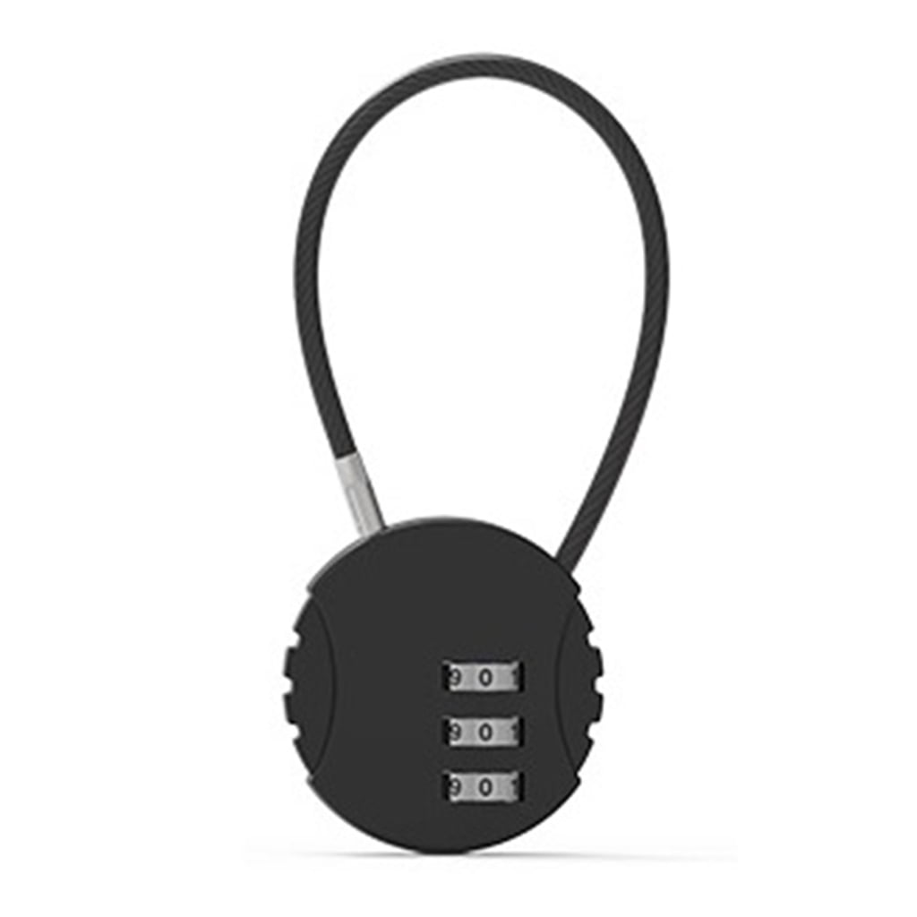 Weatherproof Padlock 3 Digit Password Cable Lock Portable Wire Rope ...