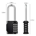 Weatherproof Padlock, Long Shackle Combination Lock For High Security ...