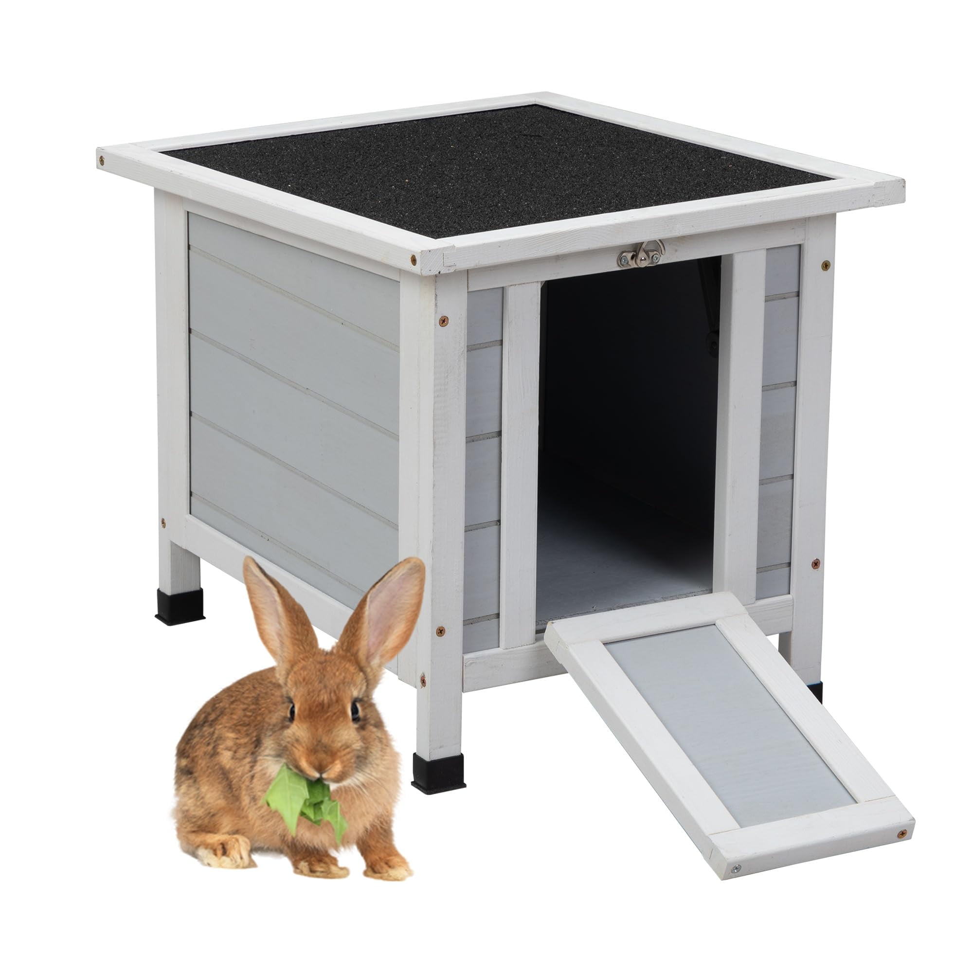 Portable Rabbit Hutch Outdoor Cat House Weatherproof Bunny Cage Indoor ...