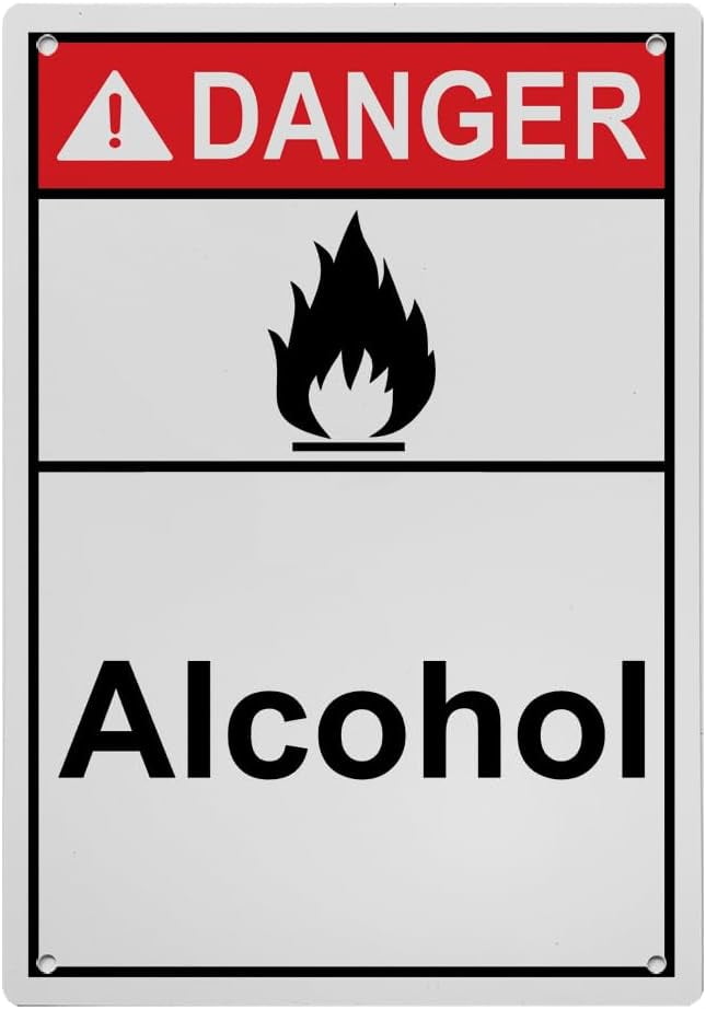 Weatherproof Vertical ANSI Chemical Gas Sign (Alcohol) 8 in" x 12 in ...