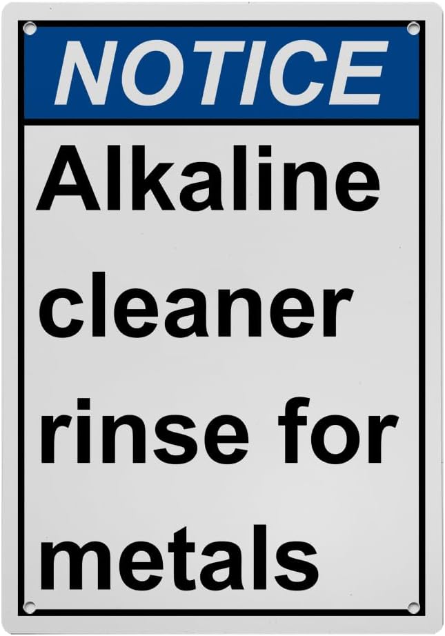 Weatherproof Vertical ANSI Chemical Gas Sign (Alkaline cleaner rinse ...