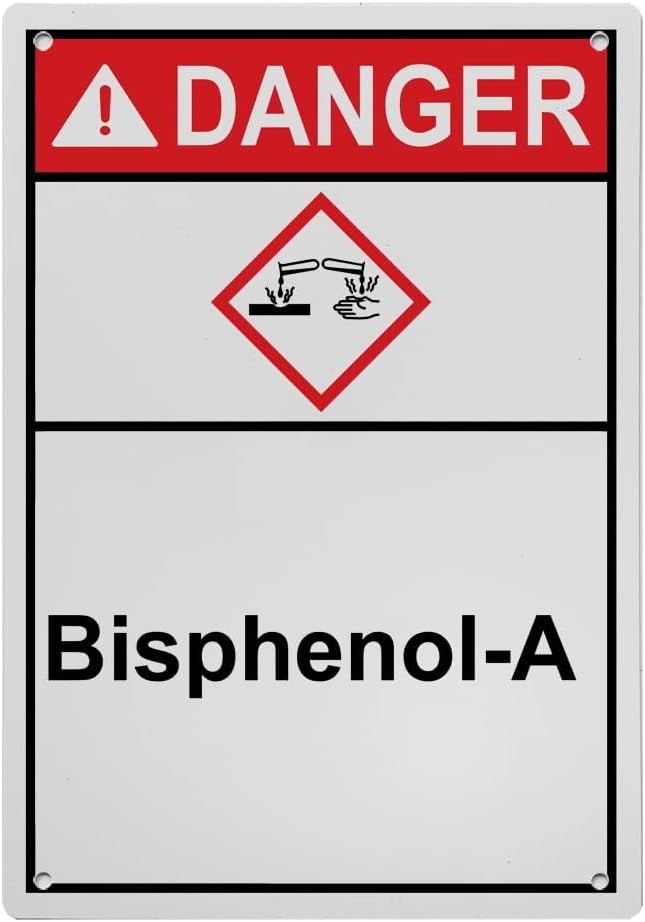 Weatherproof Vertical ANSI Chemical Gas Sign (Bisphenol-A) 8 in" x 12 ...