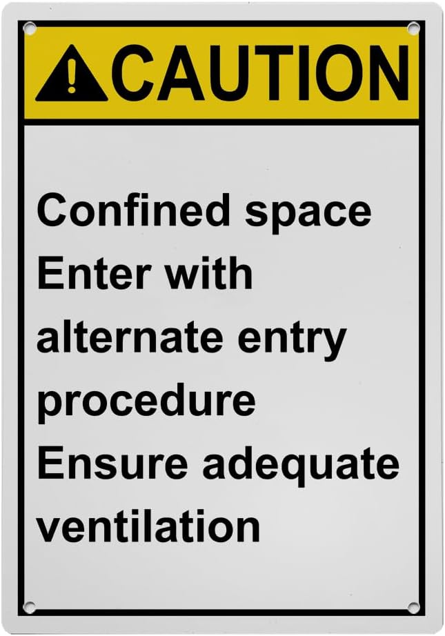 Weatherproof Vertical ANSI Confined Space Sign (Confined space Enter ...