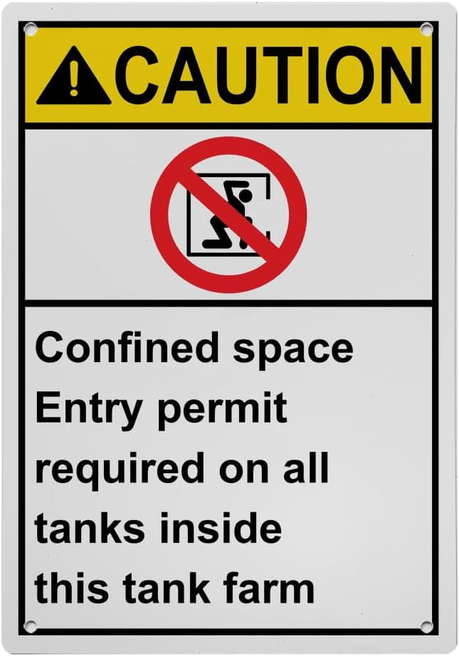 Weatherproof Vertical ANSI Confined Space Sign (Confined space Entry ...