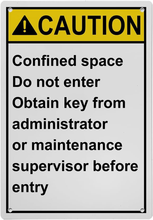 Weatherproof Vertical ANSI Confined Space Sign (Confined space Do not ...