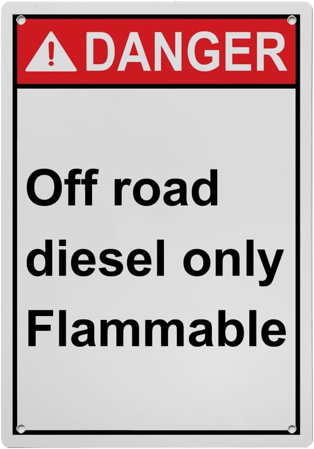 Weatherproof Vertical ANSI Diesell Sign (Off road Diesell Only ...