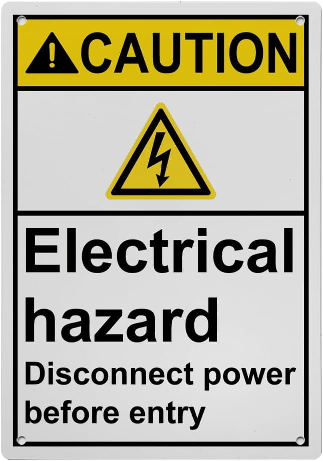 Weatherproof Vertical ANSI Electrical Warning Sign (Electrical hazard ...