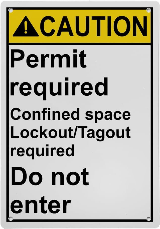Weatherproof Vertical ANSI Do Not Enter Sign (Permit required Confined ...