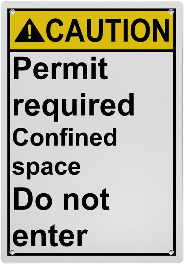 Weatherproof Vertical ANSI Do Not Enter Sign (Permit required Confined ...