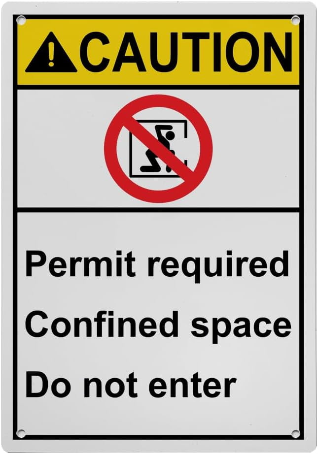 Weatherproof Vertical ANSI Do Not Enter Sign (Permit required Confined ...
