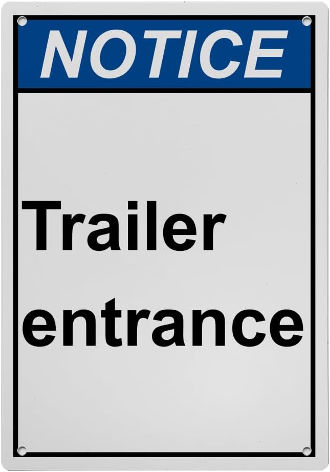 Weatherproof Vertical ANSI Enter Sign (Trailer entrance) 8 in" x 12 in ...