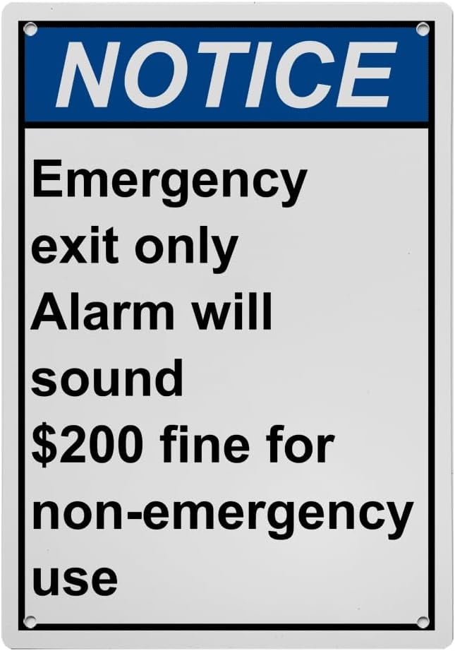 Weatherproof Vertical ANSI Exit Emergency Fire Sign (Emergency exit ...