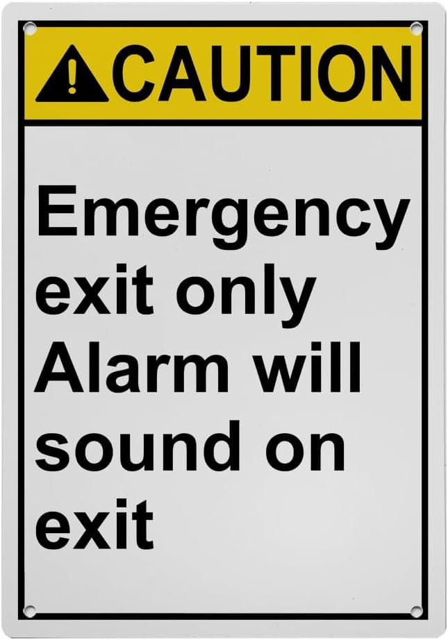 Weatherproof Vertical ANSI Exit Emergency Fire Sign (Warning Emergency ...