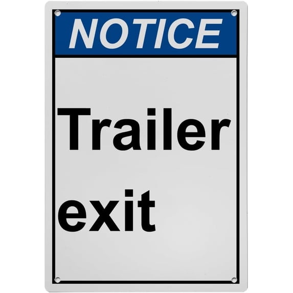 Weatherproof Vertical ANSI Exit Sign (Trailer exit) 8 in" x 12 in" UV ...