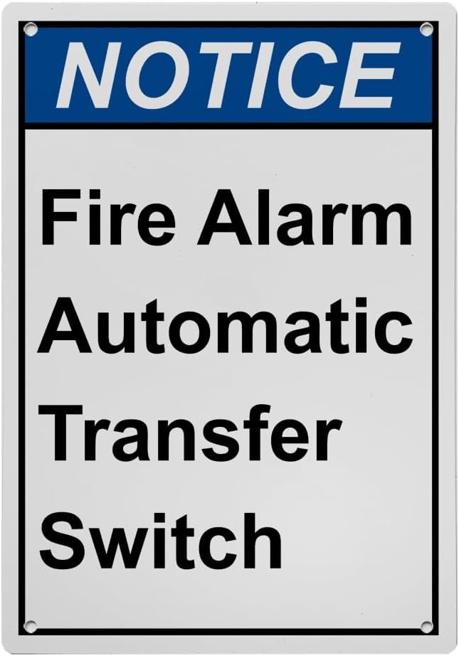 Weatherproof Vertical ANSI FDC Sign (Fire Alarm Automatic Transfer ...