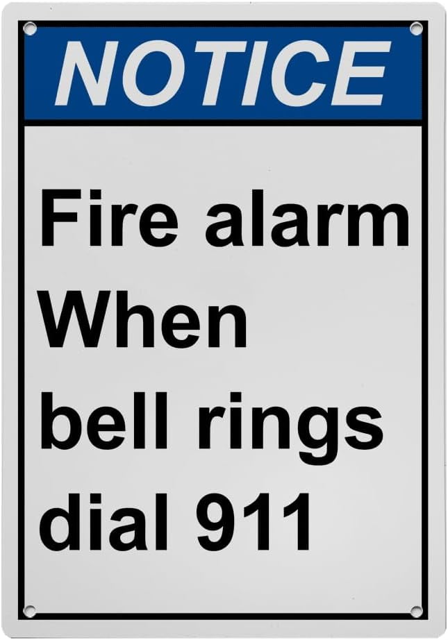 Weatherproof Vertical ANSI FDC Sign (Fire alarm When bell rings dial ...