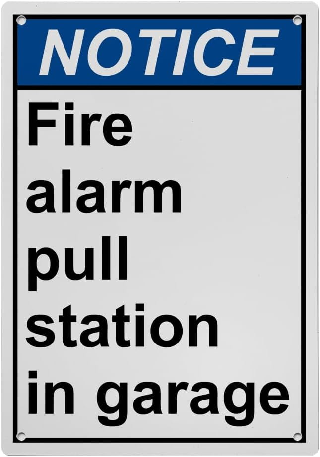 Weatherproof Vertical ANSI FDC Sign (Fire alarm pull station in garage ...
