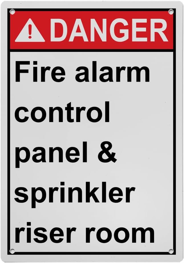 Weatherproof Vertical ANSI Fire Alarm Sign (Fire alarm control panel ...