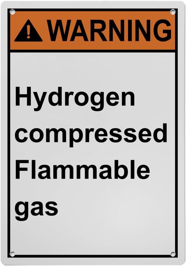 Weatherproof Vertical ANSI Flammable Sign (Hydrogen compressed ...