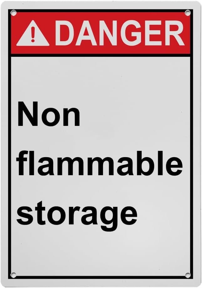 Weatherproof Vertical ANSI Flammable Sign (Non flammable storage) 8 in ...
