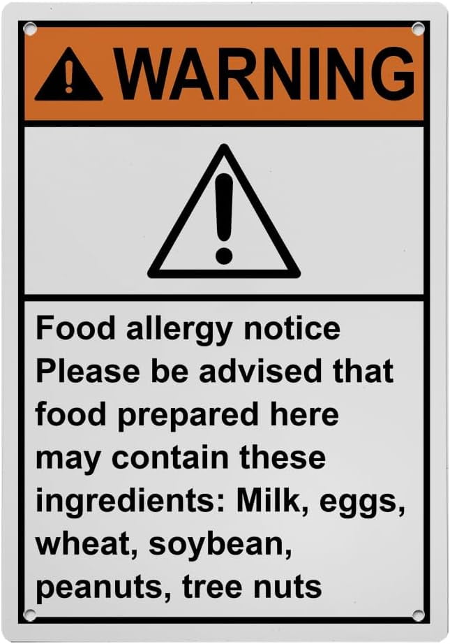 Weatherproof Vertical ANSI Food Prep Kitchen Safety Sign 8 in" x 12 in ...
