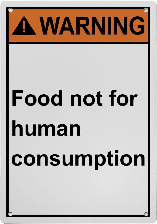 Weatherproof Vertical ANSI Food Prep Kitchen Safety Sign (Food not for ...