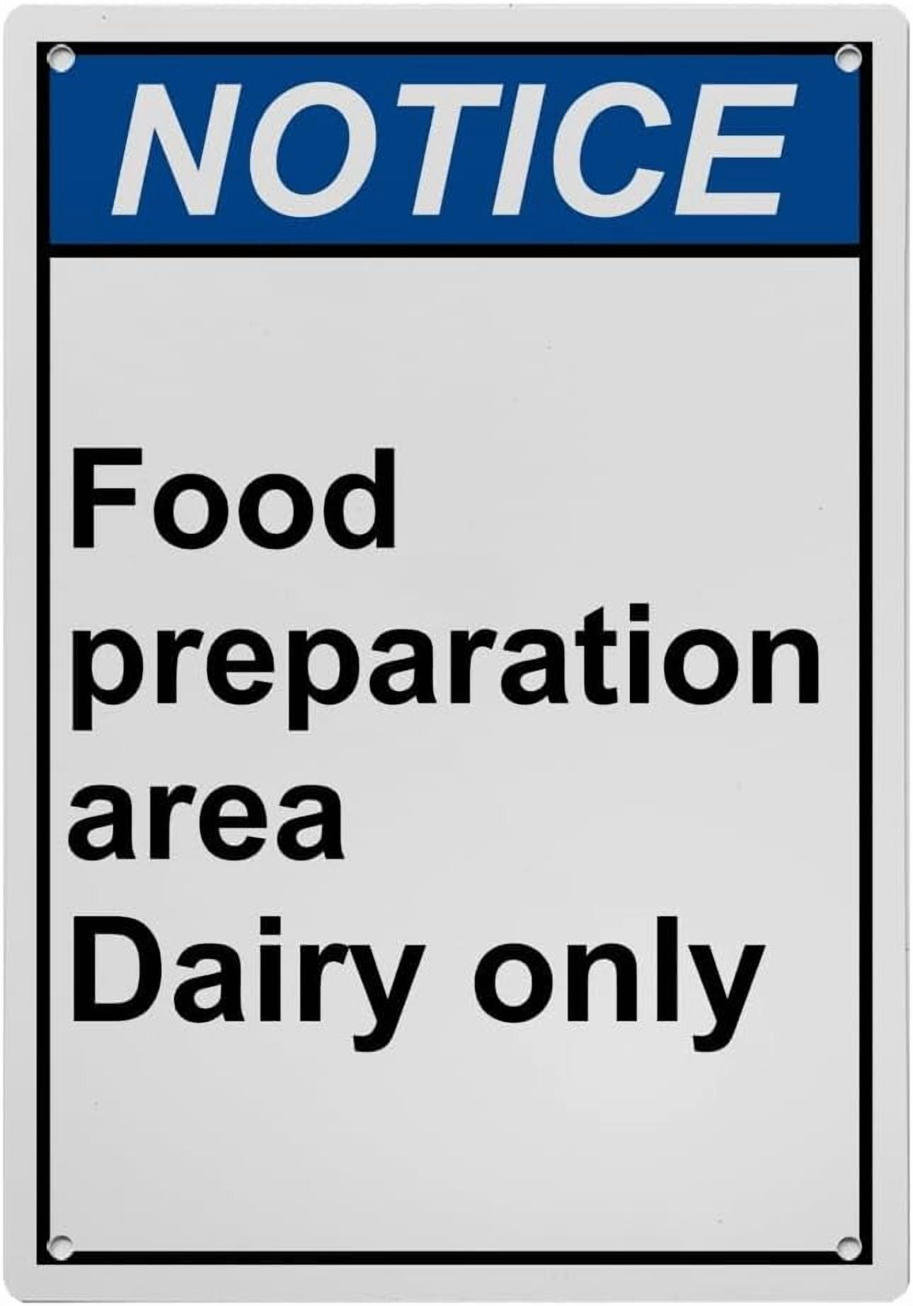 Weatherproof Vertical ANSI Food Prep Kitchen Safety Sign (Food ...
