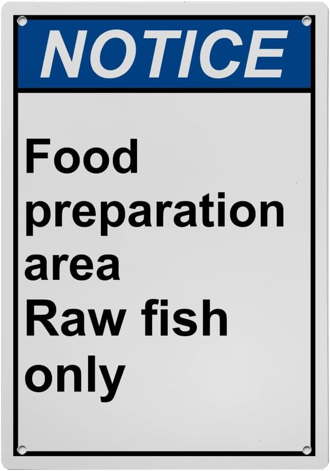 Weatherproof Vertical ANSI Food Prep Kitchen Safety Sign (Food ...