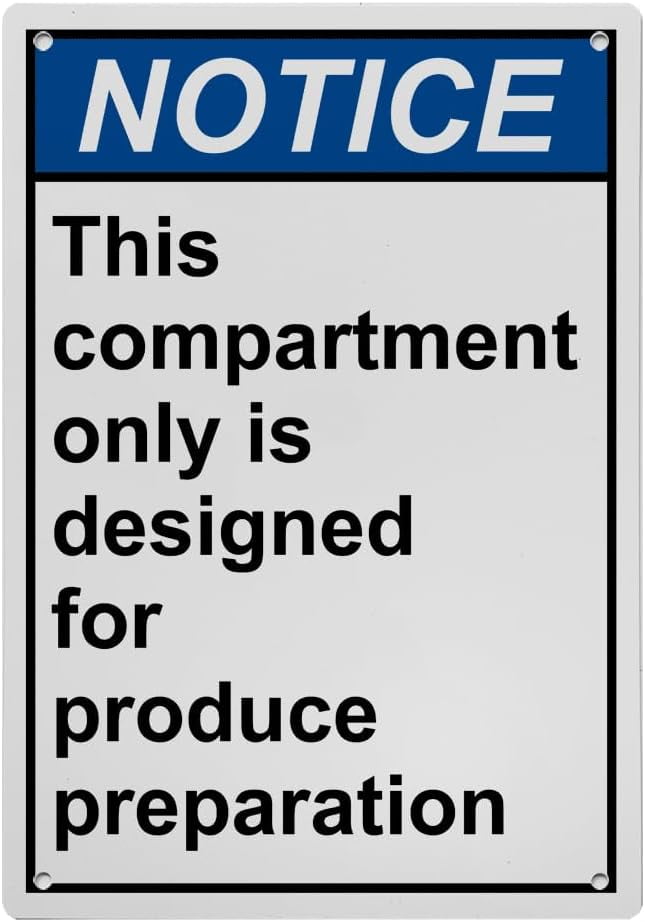 Weatherproof Vertical ANSI Food Prep Kitchen Safety Sign (This ...