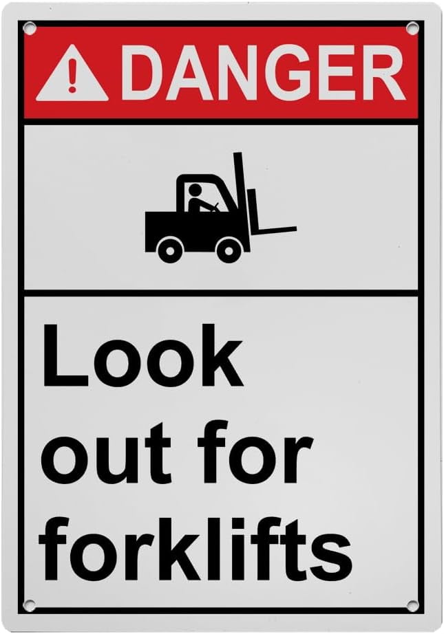Weatherproof Vertical ANSI Forklift Sign (Look out for forklifts) 8 in ...