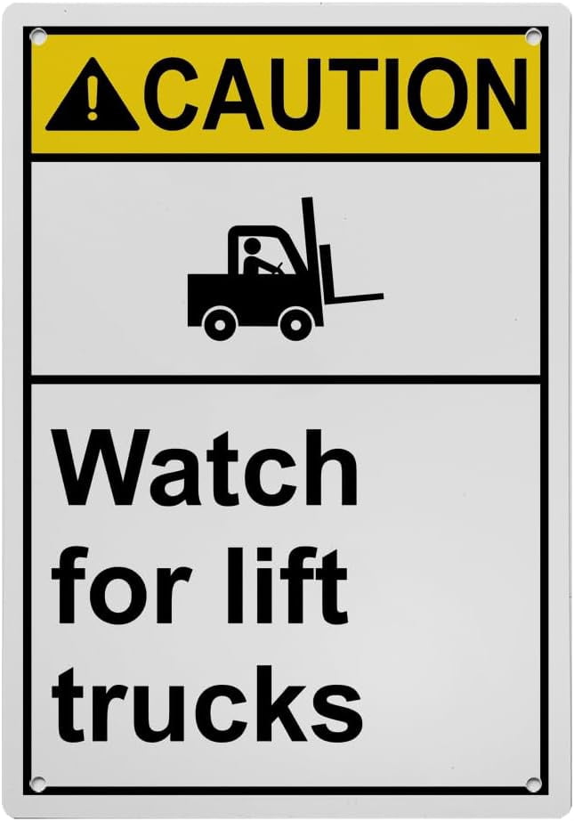 Weatherproof Vertical ANSI Forklift Sign (Watch for lift trucks) 8 in ...