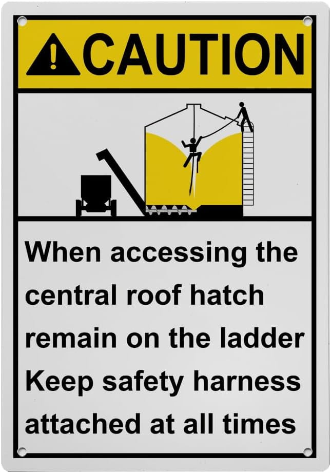Weatherproof Vertical ANSI Grain Bin Silo Sign (When accessing the ...