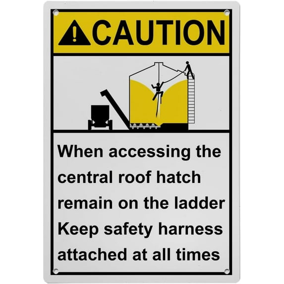 Weatherproof Vertical ANSI Grain Bin Silo Sign (When accessing the ...
