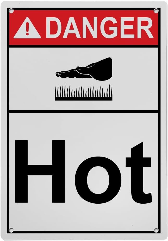 Weatherproof Vertical ANSI Hot Burn Sign (Hot) 8 in" x 12 in" UV ...
